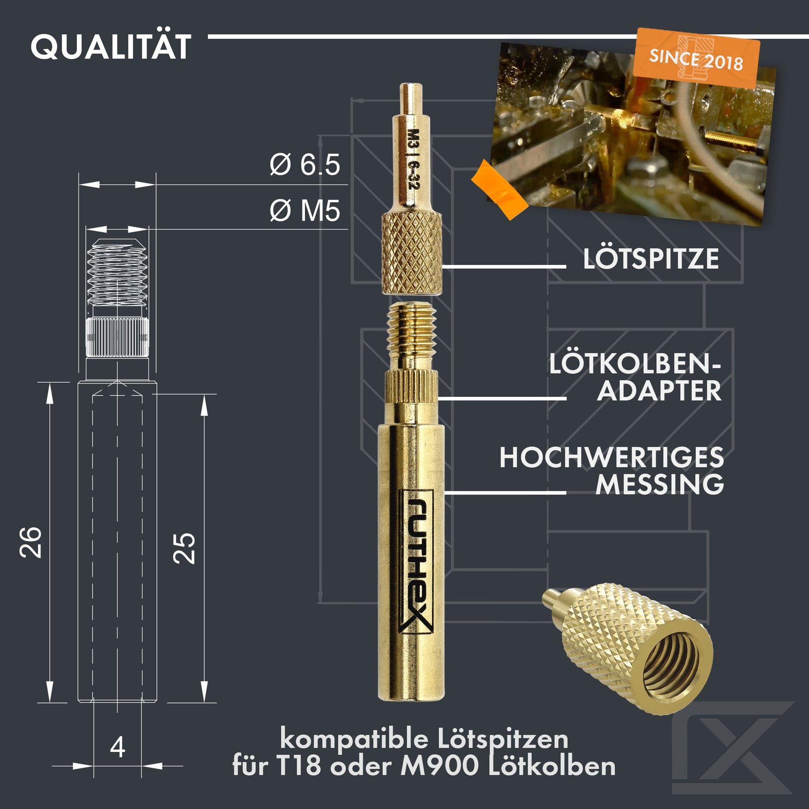 ruthex M2/M3/M4/M5 Gewindeeinsatz Sortimentskasten + Lötspitzen Bundle
